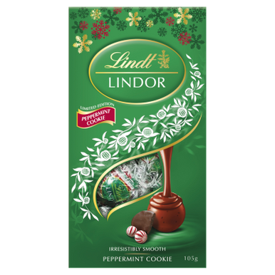 Lindt Lindor Peppermint Cookie Chocolates 105g - SPOIL.co.nz