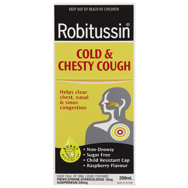 Robitussin Cold & Chesty Cough Syrup 200ml - SPOIL.co.nz
