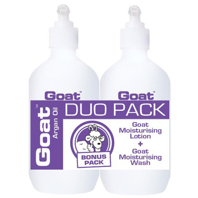 goat body wash & lotion argan oil 500ml banded pack - SPOIL.co.nz