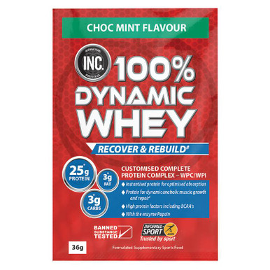 inc 100 dynamic whey choc mint 36g single serve sachet - SPOIL.co.nz
