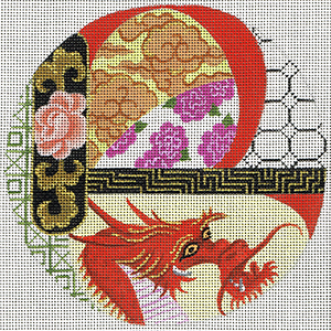 6293 Leigh Designs Dreams of the Dragon 6" x 6" 18 Mesh Imari Coaster ...