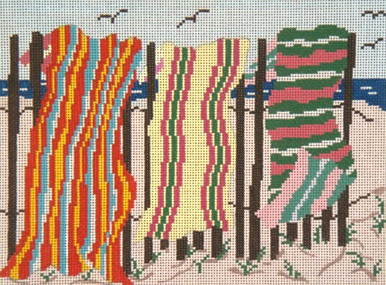 #144 Beach Towels 18 Mesh - 8" x 6" Needle Crossings - The NeedleArt Closet