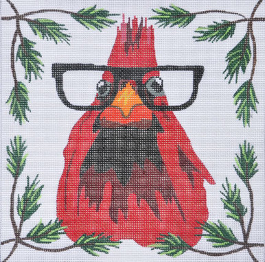 ZIA-57 Cardinal With Glasses 8x8 18 Mesh ZIA DESIGNS Danji Designs ...