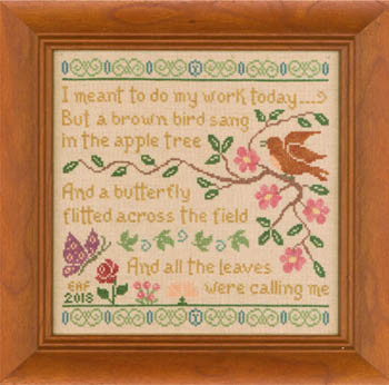 YT Brown Bird Sampler by Elizabeth's Designs - The NeedleArt Closet