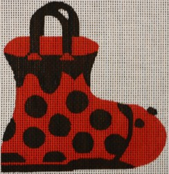 WWC902 Ladybug Boot Ornament 4 x 4 - 18 mesh Waterweave - The NeedleArt ...