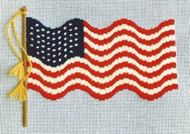 990 Bargello Flag Chart only Mesh Jane Nichols Needlepoint - The NeedleArt Closet