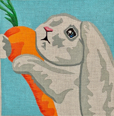 ZIA-160 Bunny with Carrot 8x8 18 Mesh ZIA DESIGNS Danji Designs - The ...