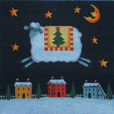 EWE-647 Leaping Lamb©Pat Olson 8 x 8 18 Mesh Ewe And Eye - The ...