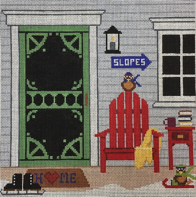 AL0166 SKI HOUSE DOORWAY 81⁄2 x 81⁄2 ANNIE LANE DESIGNS 18 Mesh With ...