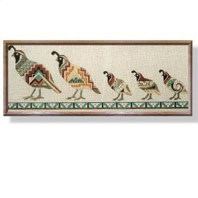 HP1009 All in the Family Quails 19.5 X 7 18 Mesh DESIGNS BY JULIE ...