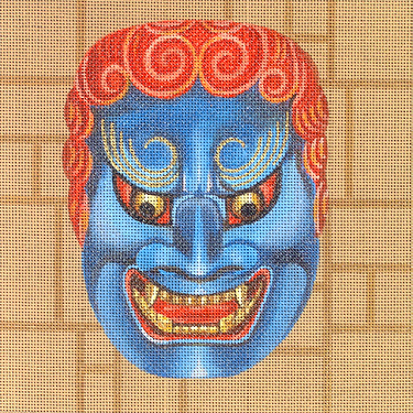 4677 Fudo 10" x 10" 18 Mesh Japanese Drama Mask Leigh Designs - The ...