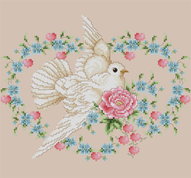 On The Wings Of Love 130 stitches wide X 101 stitch high Kitty And Me ...