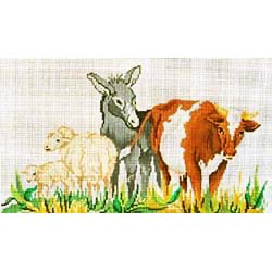 9236 CHR nativity manger animals 4 x 8 18 Mesh Patti Mann - The ...