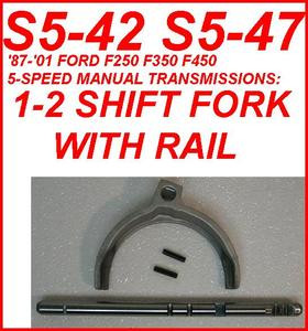 ZF S5-42 S5-47 S5-47M TRANSMISSION 1-2 SHIFT FORK KIT WITH RAIL & PINS ...