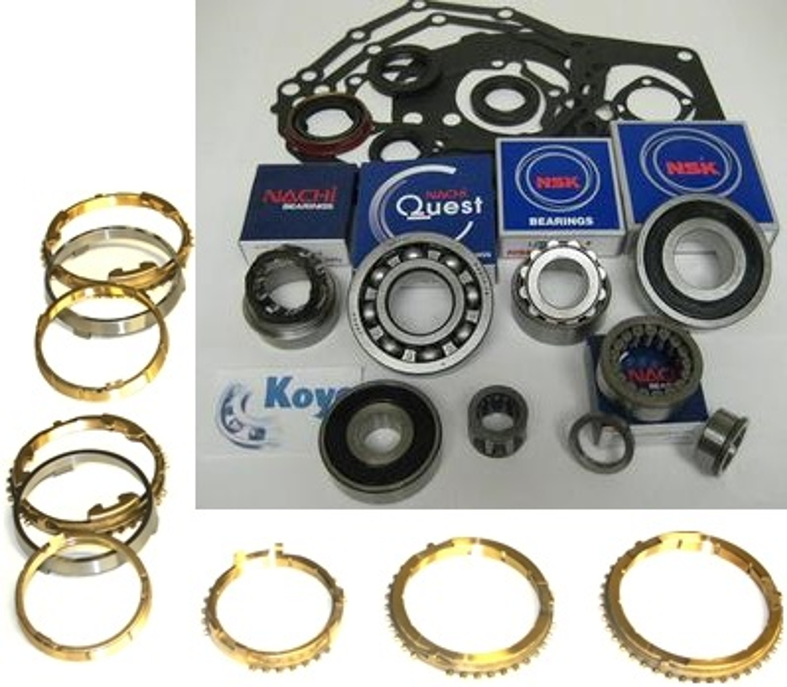 W58 W59 TRANSMISSION REBUILD KIT WITH SYNCHRO RINGS FITS '92-'04 TOYOTA & LEXUS (BK162CWS ...