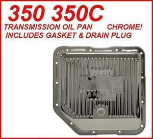 TH350 350 350C TRANSMISSION CHROME OIL PAN WITH GASKET & DRAIN PLUG ...