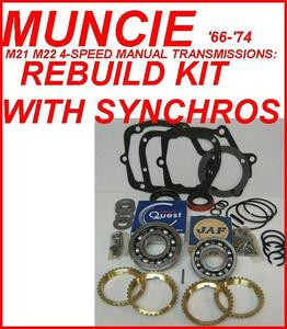 MUNCIE M21 M22 TRANSMISSION REBUILD KIT WITH SYNCHRO RINGS FITS '66-'74 ...