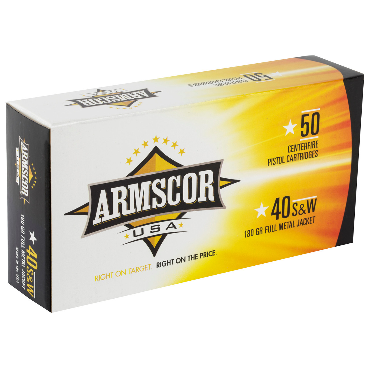 ARMSCOR, AMMO, 40 S&W, 180 GR, FULL METAL JACKET, BOX (50), MFR P/N ...