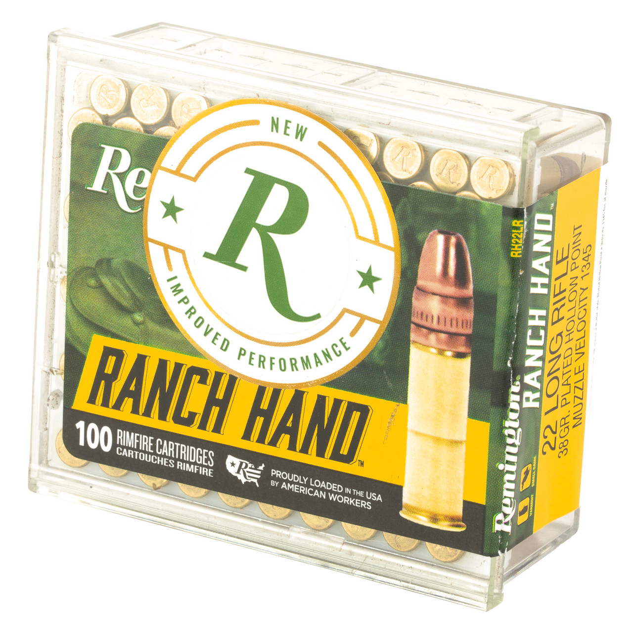 REMINGTON, RANCH HAND, 22 LR, 38 GR, HOLLOW POINT, BOX (100), MFR P/N ...