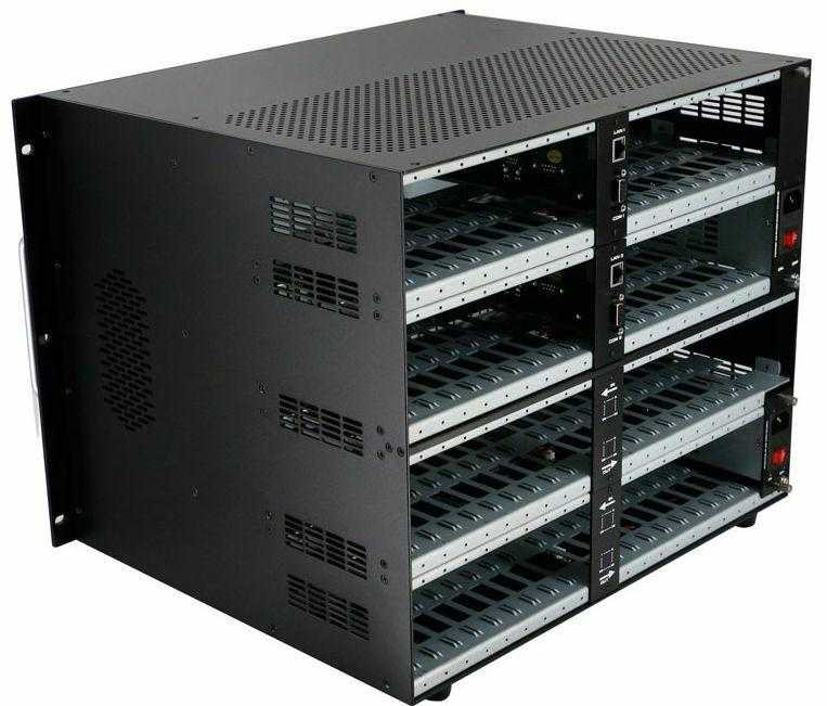 Empty 36x36 Modular Matrix Chassis with a 7" Color Touchscreen, WolfPack