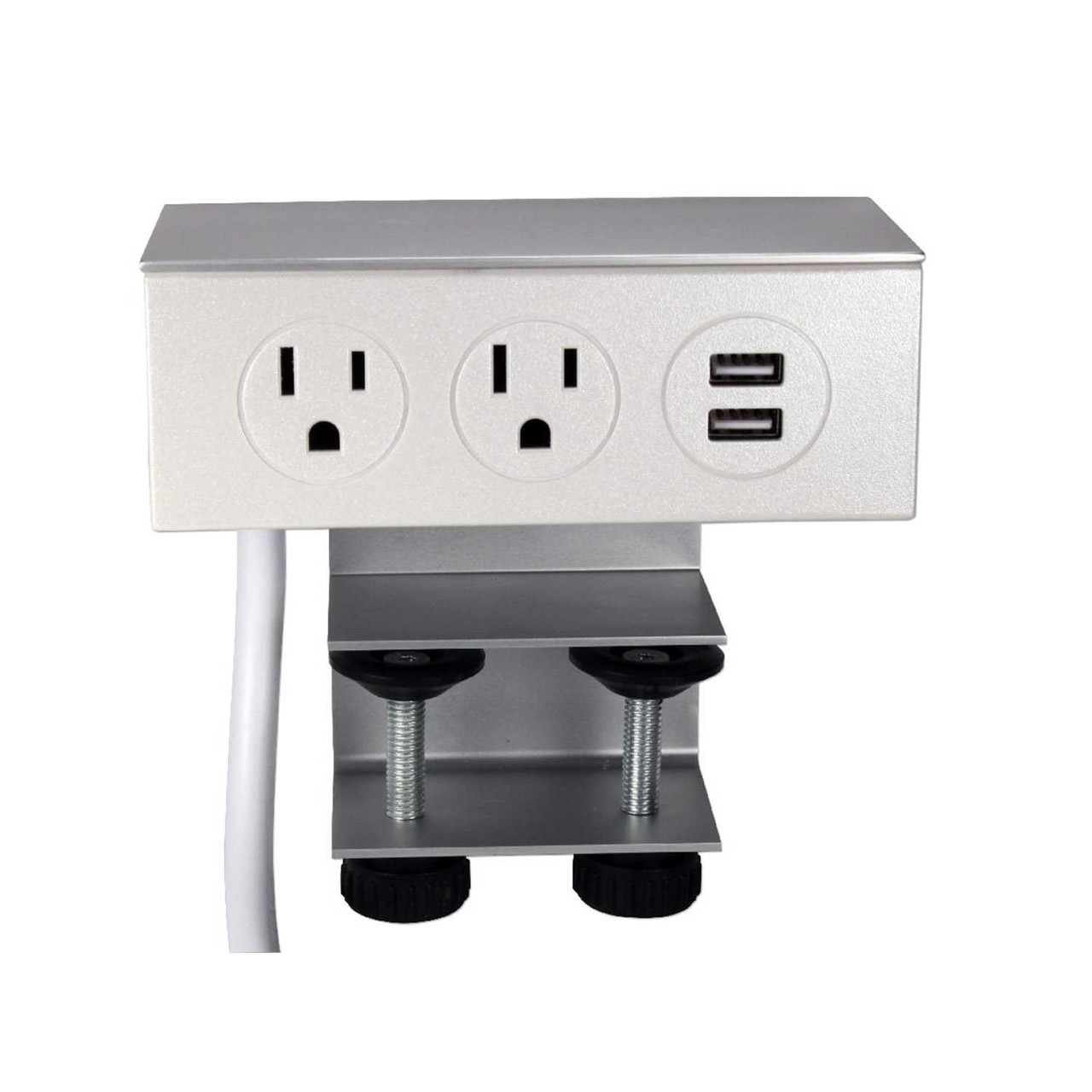 WolfPack Adjustable Deskmount Dual-Power Outlets with Dual-USB 3.5Amp ...