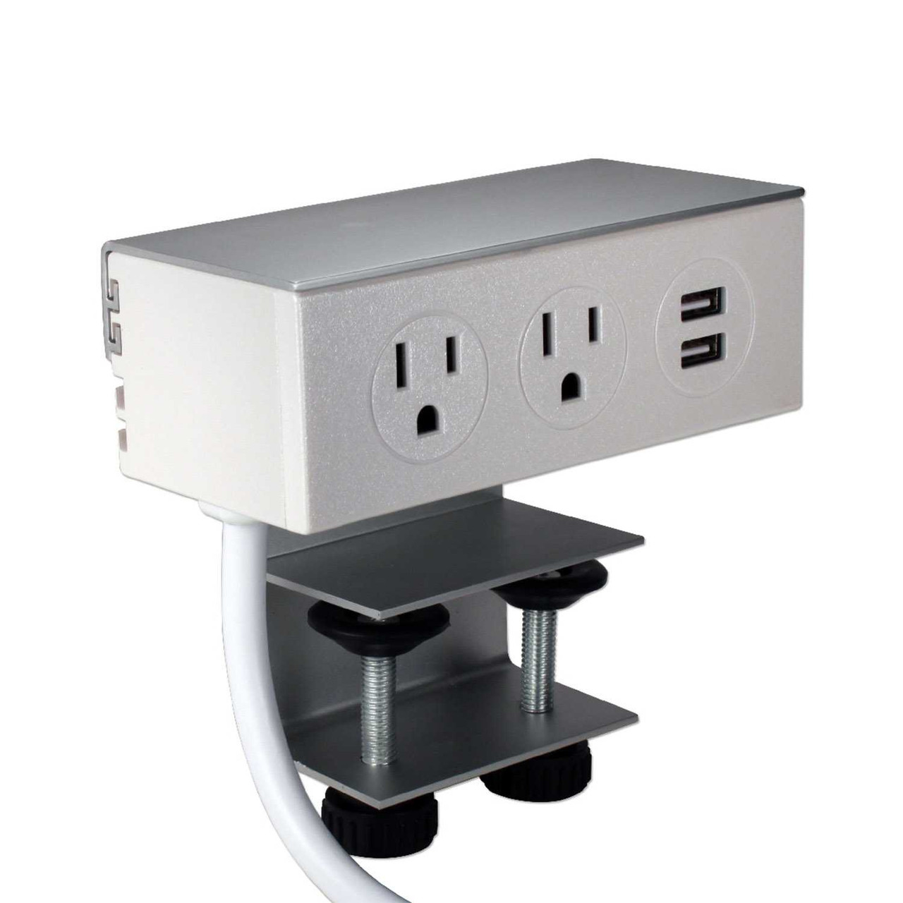 WolfPack Adjustable Deskmount Dual-Power Outlets with Dual-USB 3.5Amp ...