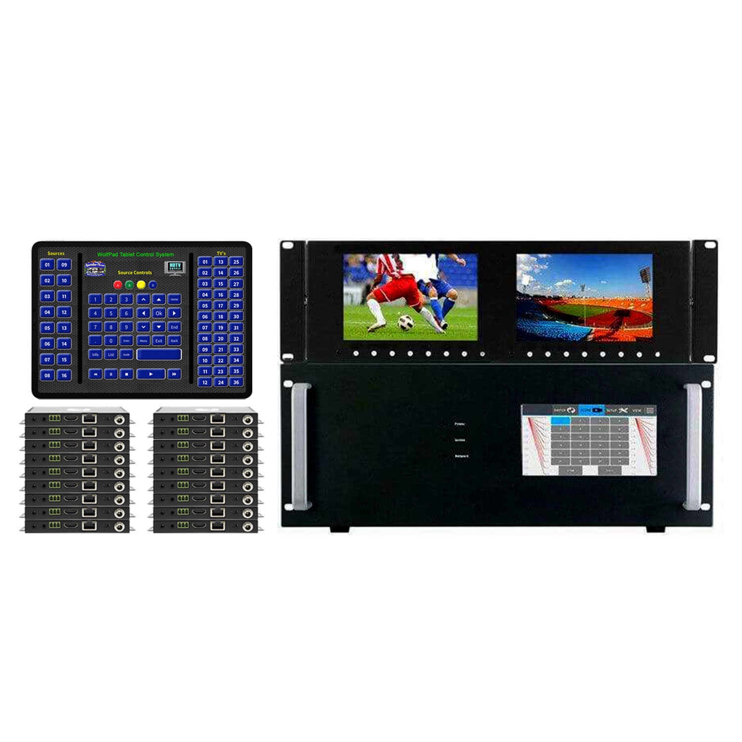 4K Sports Bar 16x32 HDMI Matrix Switch Over CAT6 w/Satellite Control ...