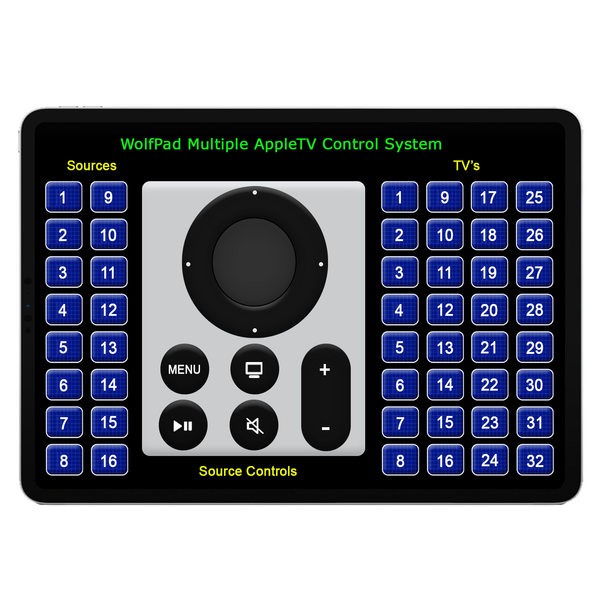 WolfPad Multiple AppleTVs Tablet Control System