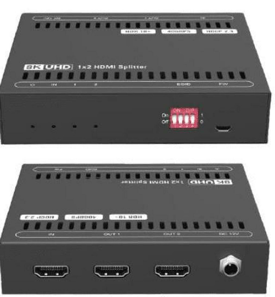 8K 60 Hz and 4K 120 Hz HDMI Splitters