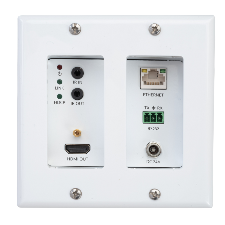 Intelix INT-HDX100-RXWP HDMI HDBaseT Recessed Face Wall Plate Receiver