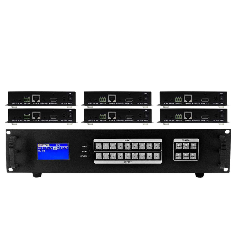 4K 6x6 HDMI Matrix Switcher over CAT6 with Apps