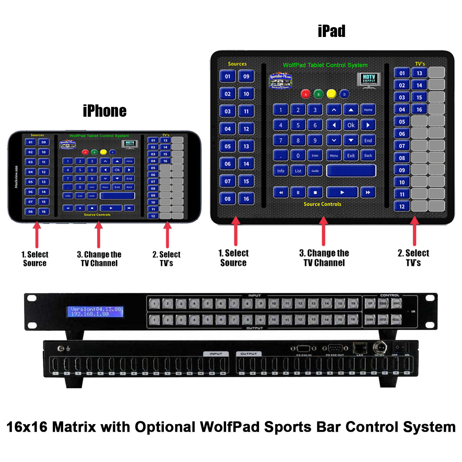 WolfPack 16X16 HDMI Matrix Switchers - $700 Up with Apps