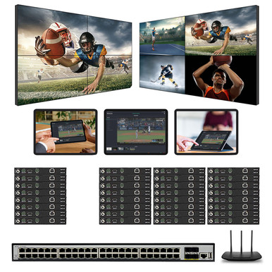 Sports Bar 8x24 HDMI Over IP Matrix Switcher w/Real Time iPad Video Preview