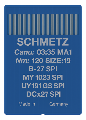 Schmetz B27 SPI Size 120 Industrial Sewing Machine Needles (Pack of 10)