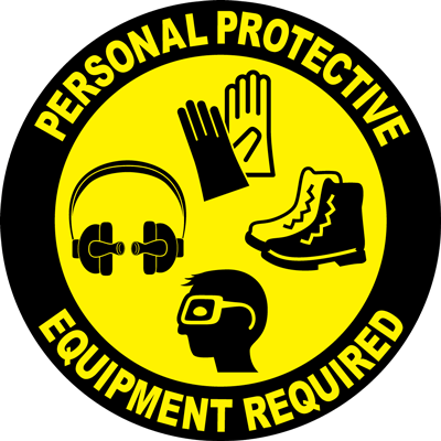 PPE Required Floor Sign | PPE Floor Sign | DuraLabel