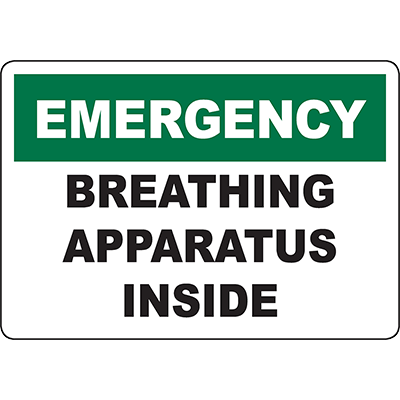 EMERGENCY Breathing Apparatus Inside Sign | Graphic Products