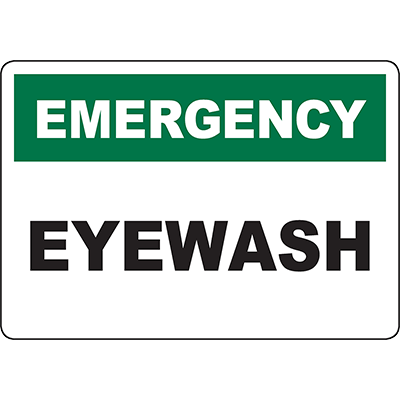 EMERGENCY Eyewash Sign - DuraLabel