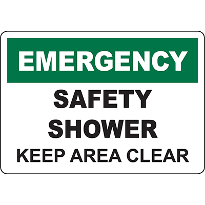 EMERGENCY Safety Shower Sign - DuraLabel