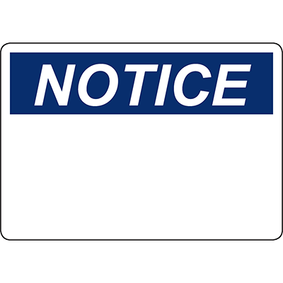 OSHA NOTICE Header Blue Sign - DuraLabel