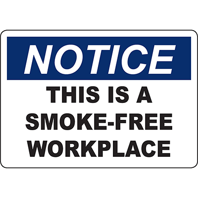NOTICE This Is A Smoke-Free Workplace Sign | Graphic Products