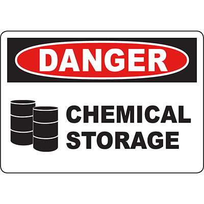 DANGER Chemical Storage Sign w/Symbol - DuraLabel