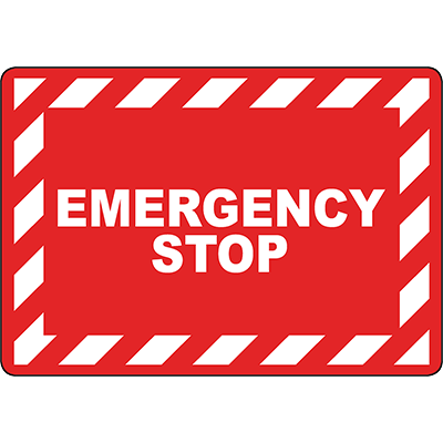 Emergency Stop Sign - DuraLabel