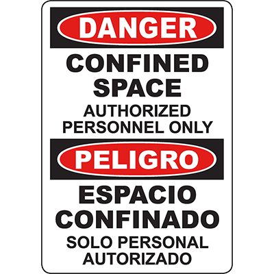 DANGER Confined Space Authorized Personnel Only Bilingual Sign ...