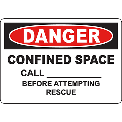 DANGER Call Before Attempting Rescue Sign - DuraLabel