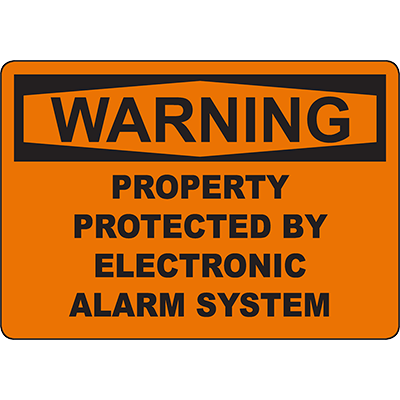 WARNING Protected By Electronic Alarm System Sign - DuraLabel