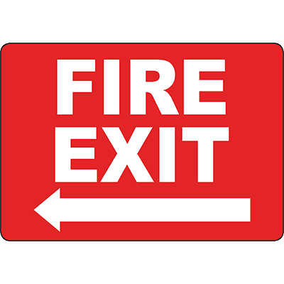 Fire Exit Left arrow Sign | Graphic Products