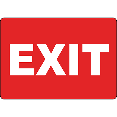 Red Exit Sign White Text - DuraLabel