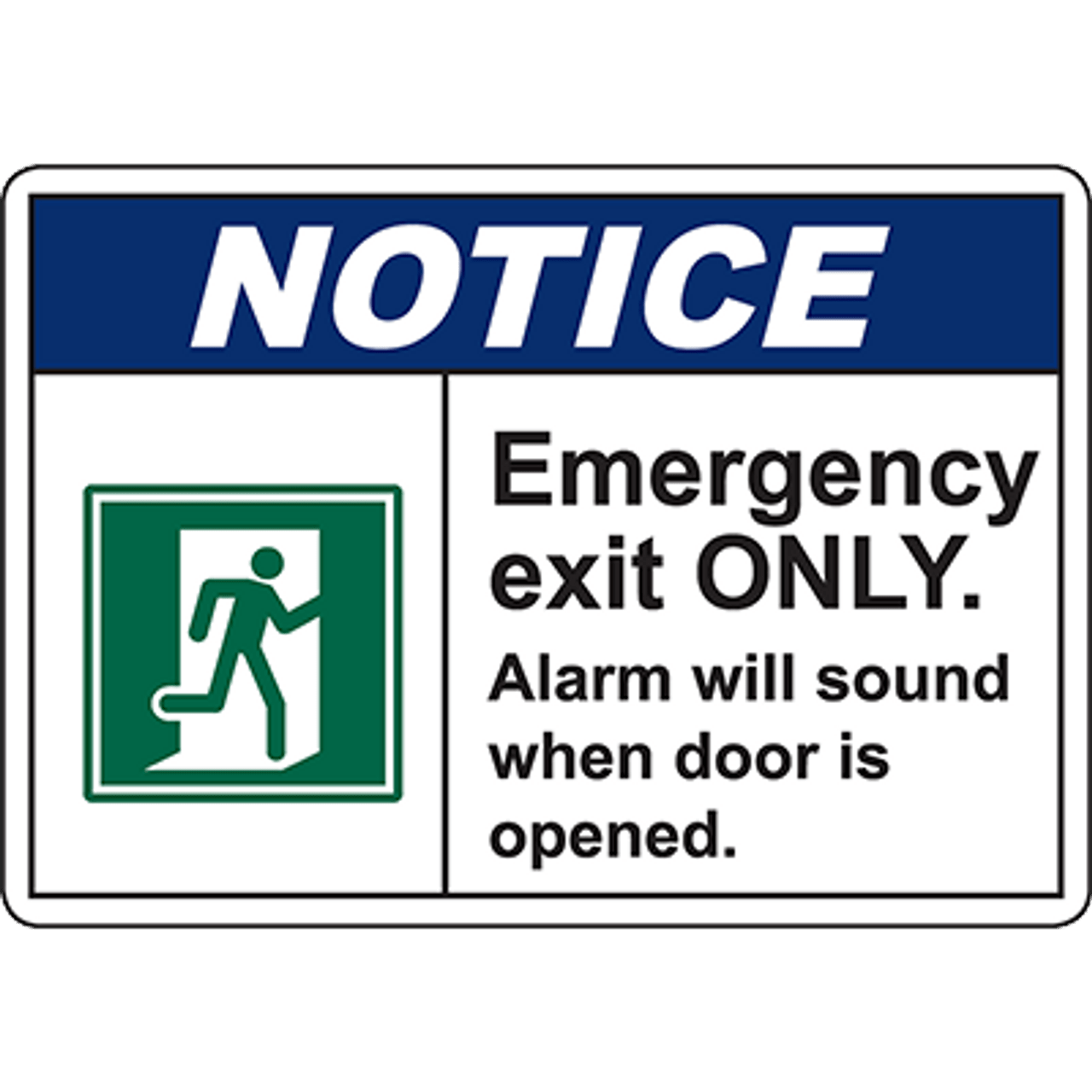 Emergency Exit Only Alarm Will Sound Sign Emergency Exit Only Alarm Will Sound Sign