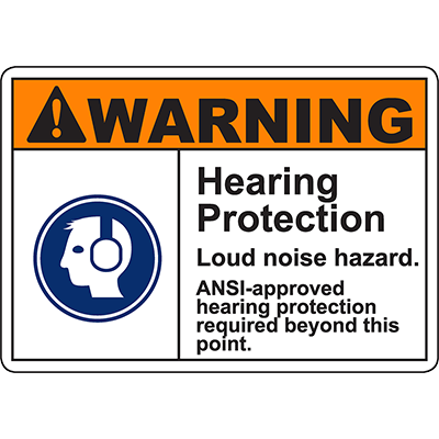 WARNING Hearing Protection Sign - DuraLabel