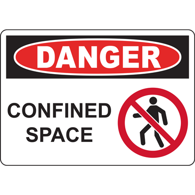 Danger Confined Space Sign With Image | Graphic Products